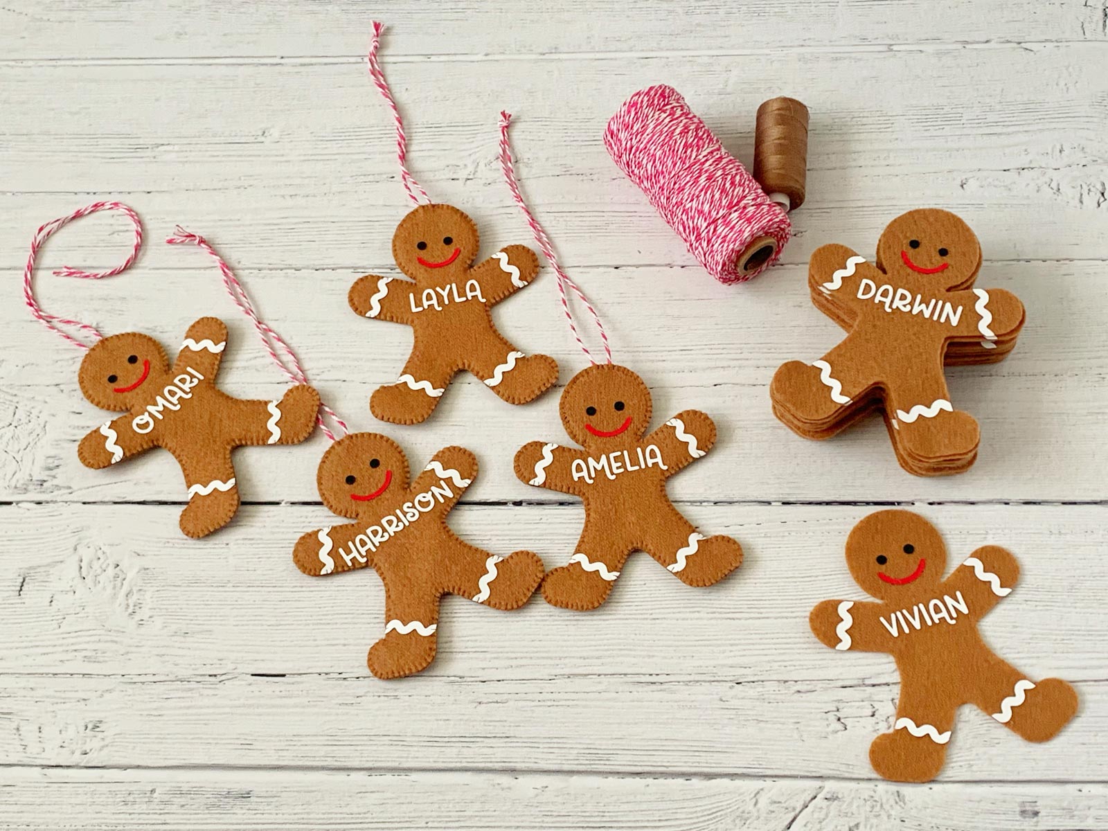 Felt Gingerbread Decorations - Mimi Codd